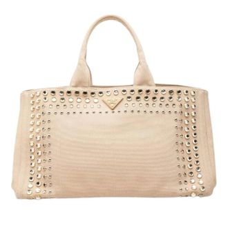 Prada Pre-owned Sac seau clout&eacute; en toile - Femme - Pre-owned - Beige - Taille: ONE Size