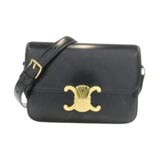 Celine Pre-owned Teen Triomphe Calf Shoulder Bag - Femme - Pre-owned - Noir - Taille: ONE Size