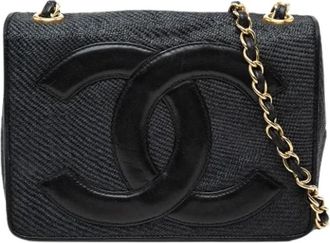 Chanel Pre-owned Raffia Umh&auml;ngetasche - - Pre-owned - Damen - Schwarzk - ONE SIZE