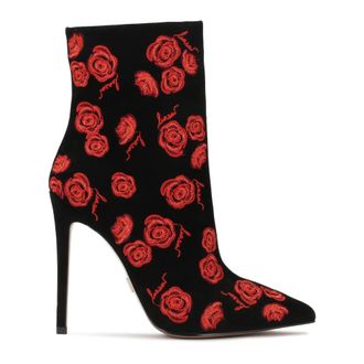 Kazar Wildlederstiefel mit bestickten roten Blumen.Dieses Produkt f&auml;llt klein aus. - - Shoes - Damen - Schwarzk - 39 EU