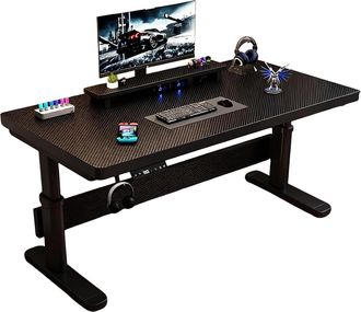 Generic Steh- und Sitzschreibtisch, Computertisch, ergonomisch gestaltet, höhenverstellbarer Arbeitsplatz mit Getränkehalter, geeignet for Studium, Arbeit, Zu