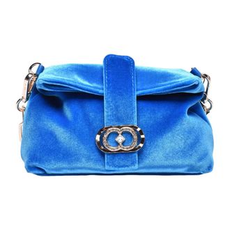 La Carrie Femme, Sacs, Bleu, Taille: ONE Size Sac Bandouli&egrave;re en Velours avec Fermeture Clip