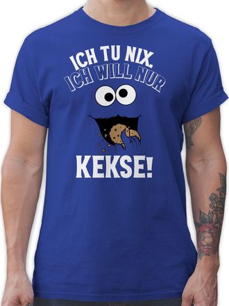 Shirtracer T-Shirt Herren - Karneval & Fasching - Ich tu nix Ich Will nur Kekse I Kr&uuml;melmonster I Keksmonster I Cookie Monster I Keks - XXL - Royalblau - faschin