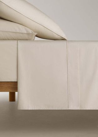 Mango Drap plat en percale de coton 100 % Lit 200 cm sable - Home - Lit 200 cm - MANGO HOME