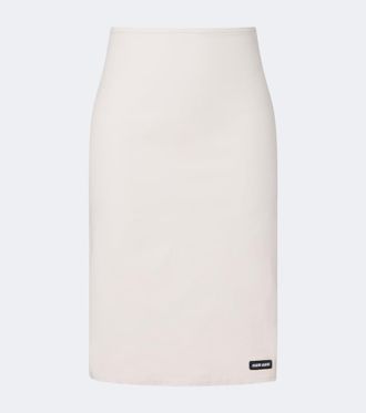 Miu Miu Jupe crayon en popeline de coton m&eacute;lang&eacute;