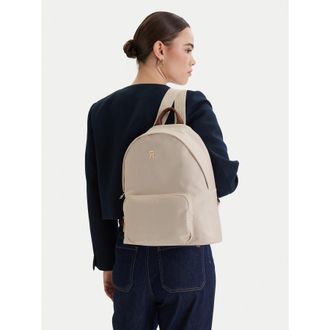 Tommy Hilfiger Rucksack Tommy Hilfiger Popette Dome Backpack AW0AW17939 &Eacute;cru