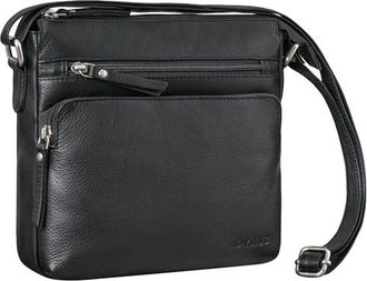 Royalz Petit Sac à Bandoulière Classique en Cuir « Michigan » pour Femme - Vintage à Porter à lÉpaule, de Sortie, Disco et Tous les Jours - Noir