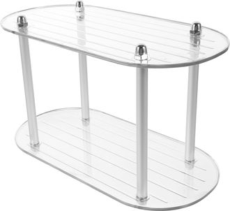 BESPORTBLE Homoyoyo Transparenter 2 Stufiger Aufbewahrungsst&auml;nder aus Bruchsicherem Kunststoff Multifunktionales Kosmetik und Parf&uuml;mregal f&uuml;r Schreibtisch und Ba