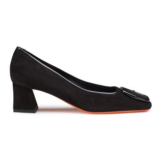 Santoni Femme, Chaussures, Noir, Taille: 37 EU Escarpin &agrave; talon moyen en daim