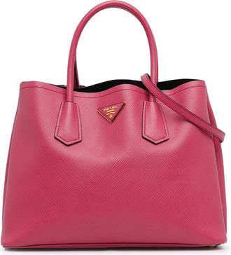Prada Pink Medium Saffiano Cuir Double Tote Bag