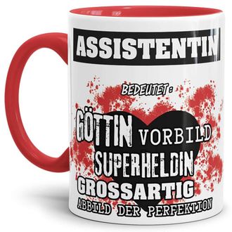 Tassendruck Berufe-Tasse Bedeutung Einer Assistentin Innen & Henkel Rot/Job/Tasse mit Spruch/Kollegin/Arbeit/Chefin/Witzig/Mug/Cup/Geschenk-Idee/Beste Qualit&auml;t - 