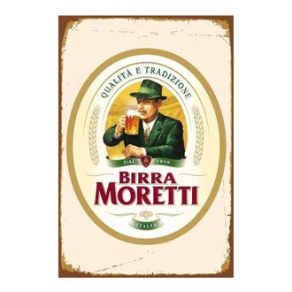IUBBKI Birra Moretti Italienisches Bier Retro Blechschild Blechschild 20 x 30 cm