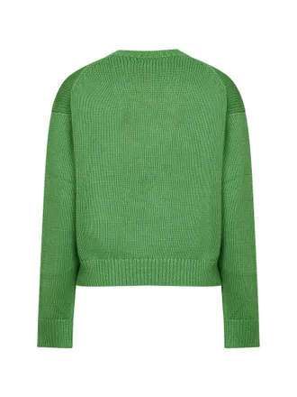 Polo Ralph Lauren Womens Crewneck Sweater Big Pony Palm Green Cotton