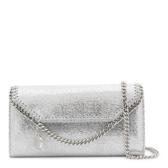 Stella McCartney Stella McCartney Hobo Bags - Silver Faux Leather Continental Wallet Crossbody B - Gr. unisize - in Wei&szlig; - f&uuml;r Damen