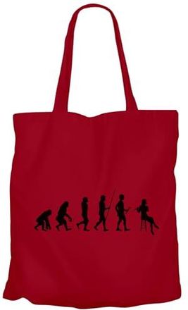 Fabulous Tote Bag Sac Shopping en Toile Rouge - Evolution Flute Orchestre Musique Instrument Musicien - 10 L