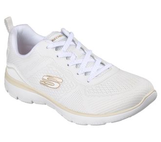 Skechers Sneaker SKECHERS SUMMITS, Damen, Gr. 36, wei&szlig; (wei&szlig;, natur), Textil, Schuhe Sneaker, Schn&uuml;rschuh, Freizeitschuh, Halbschuh mit Memory Foam
