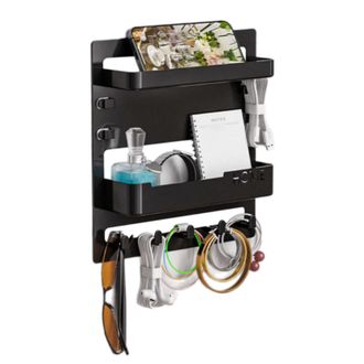 Generico Schwimmend neben dem Bett: Organizer zur Wandmontage, 28 cm, kompakter Kleber, minimalistischer Aufbewahrungsbeh&auml;lter, langlebiger Klebehalter, &auml;sthet