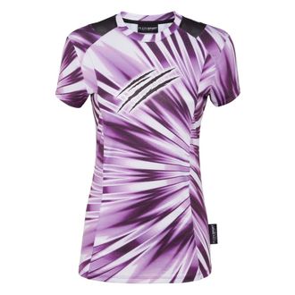 Plein Sport Femme, Tops, Violet, Taille: 42 FR T-shirt Tie-dye Col Rond MC Scratch