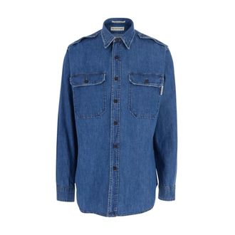 Roy Rogers Homme, Chemises, Bleu, Taille: M Military shirt