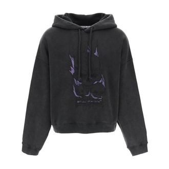 Acne Studios Skull Graphic Print Hoodie - - Sweatshirts & Hoodies - Damen - Schwarzk - S