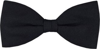 TigerTie N ud papillon en noir unicolore structure des points - N ud papillon 100% pure soie