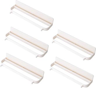 Lurrose 5 St&uuml;ck Teiliges Wand schuhregal Beige Selbstklebend Platzsparend Einfach zu Montieren Multifunktionaler Hausschuh Organizer f&uuml;r Badezimmer Flur Glatt