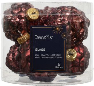 Kaemingk Christbaumschmuck Zapfen 7cm Glas 6 St&uuml;ck - matt & gl&auml;nzend - Glaszapfen Christbaumkugeln Weihnachtsbaumkugeln Weihnachten - Weihnachtsbaumschmuck - K