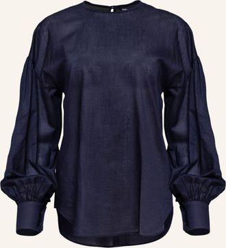 Helene Galwas Langarm Bluse Aus Baumwolle Hadley blau