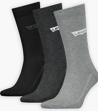 Levi's normal geschnittene Socken mit Batwing Logo aus recycelter Baumwolle - 3er-Pack - Herren - Grau / Grau