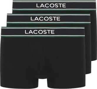 Lacoste Herren Trunks schwarz Baumwolle unifarben