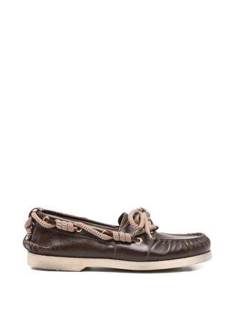 Golden Goose Boat Mocassin Wrinkled Leather Upper With Accessories And Decorative Laces