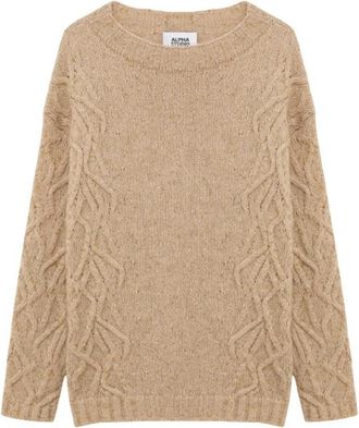 Alpha Studio Rundhals-Strickware - - Knitwear - Damen - Beige - L