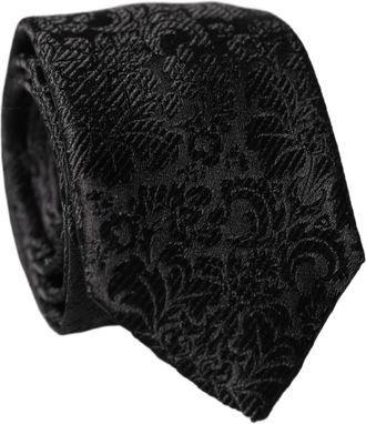 Dolce & Gabbana Homme, Accessoires, Noir, Taille: ONE Size Floral Fantasy Silk Adjustable Tied Necktie