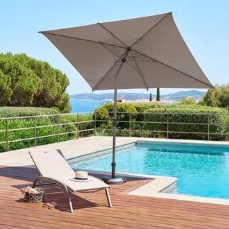 Hesperide Parasol droit rectangulaire inclinable Loompa 3x2m caf&eacute; - Hesp&eacute;ride