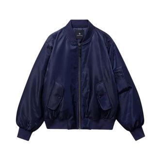 Anine Bing Femme, Vestes, Bleu, Taille: 40 FR Leon Bomber Jacket