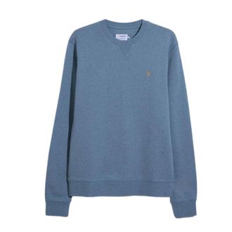 Farah Sweatshirt f&uuml;r Herren, Rundhalsausschnitt, Bio-Baumwolle (Tideblau)