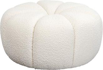 Kare Design Design Hocker Peppo Lounge Wei&szlig;, Polsterhocker, Bl&uuml;tenform, Sitzh&ouml;he 41cm