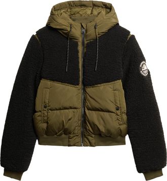 Superdry Damen Everest Hybrid Bomberjacke Dunkel Olivgrün 38