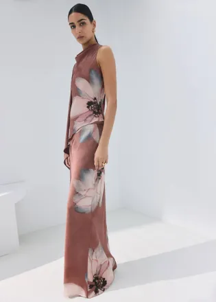 Mango Jupe longue en imprim&eacute; floral rose pastel - Femme - XL - MANGO