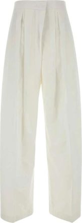 Jil Sander Femme, Pantalons, Blanc, Taille: 36 FR Wide Pantalons