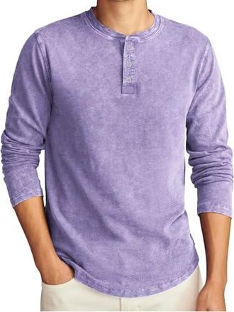 Generic Polo r&eacute;tro vintage &agrave; coupe classique pour homme, v&ecirc;tement de travail d&eacute;contract&eacute;, chemise l&eacute;g&egrave;re et respirante, tunique de vacances, violet, XXL