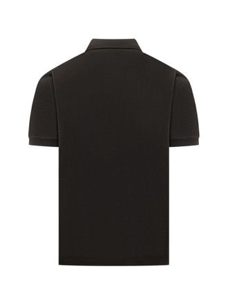 Emporio Armani Logo Embroidered Cotton Polo - Black