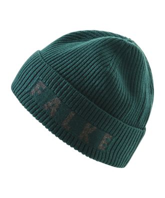 Falke Unisex Beanie-M&uuml;tze Basic Jacquard Logo U Be Wolle schnelltrocknend warm 1 St&uuml;ck, Gr&uuml;n Peacock 7373, ONESIZE