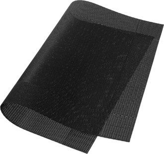 Angoily Abwaschbare PVC Platzsets rutschfest Hitzebest&auml;ndig Gewebt f&uuml;r Esstisch K&uuml;che Zuhause Hochzeit Schwarz Diagonal Muster