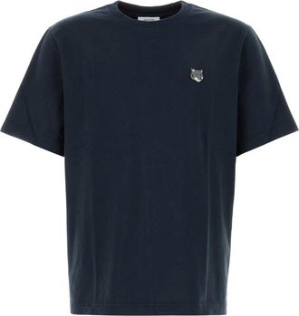 Maison Kitsun&eacute; Homme, Tops, Bleu, Taille: M Fox Head Comfort T-Shirt