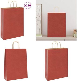 vidaXL Vidaxl - Papiertragetaschen 250 Stk. mit Henkeln Rot 32x12x42 cm