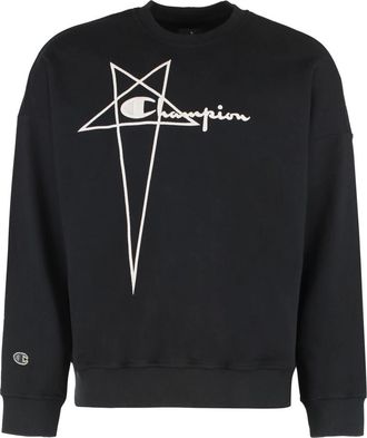 Rick Owens Homme, Sweatshirts et sweats &agrave; capuche, Noir, Taille: XL SweaT-shirt ras du cou en coton