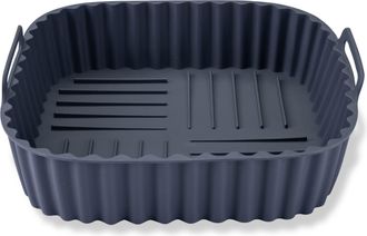 Fackelmann Fackelmann Silikonform f&uuml;r Hei&szlig;luftfritteuse - 19 cm, Eckig, Aschgrau, f&uuml;r knusprige Gerichte ohne Anhaften, Sp&uuml;lmaschinengeeignet