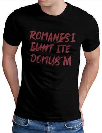 OM3 Romani ITE Domum T-Shirt - Herren - Kult Film Spruch Dialog - Schwarz, XXL