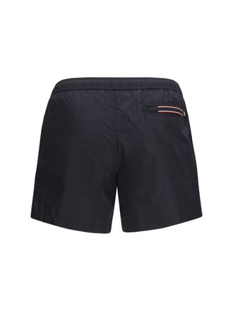 Moncler Mens Logo Swim Shorts Black Polyamide Swimwear Sea Clothing